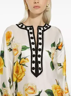 Dolce & Gabbana Rose-print Silk Maxi Dress