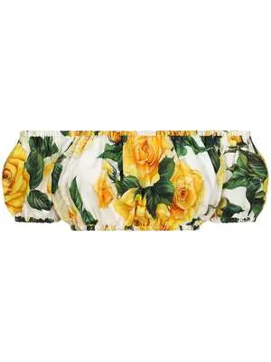 Dolce & Gabbana Floral-print Cropped Top