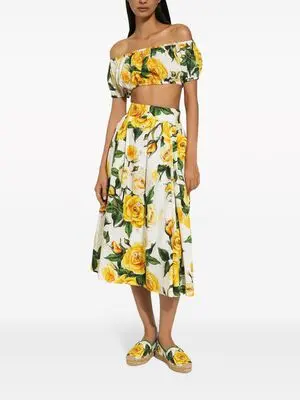Dolce & Gabbana Floral-print Cropped Top