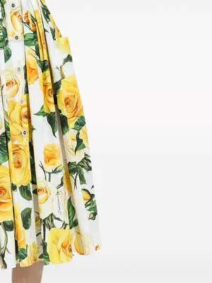 Dolce & Gabbana Rose-print Cotton Midi Dress