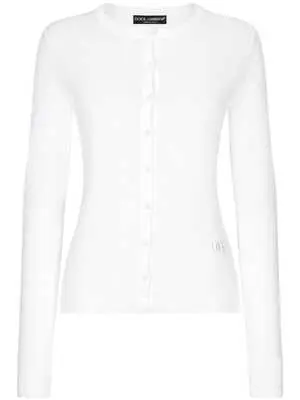 Dolce & Gabbana Embroidered Fine-knit Cardigan - White