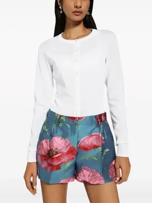 Dolce & Gabbana Embroidered Fine-knit Cardigan - White