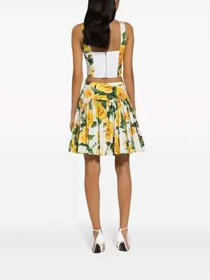 Dolce & Gabbana Rose-print Corset Top - White