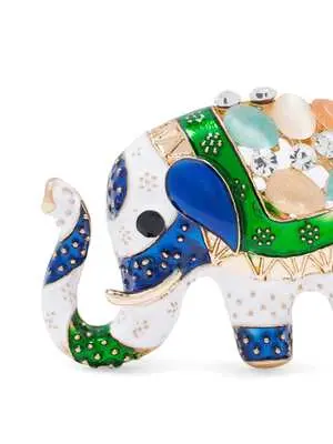 HZMER JEWELLERY Crystal-embellished Elephant Brooch
