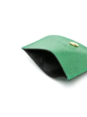 Longchamp Pure Logo-embroidered Cardholder - Green
