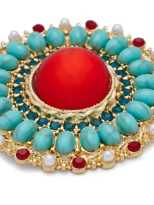 HZMER JEWELLERY Stone-embellished Starburst Brooch