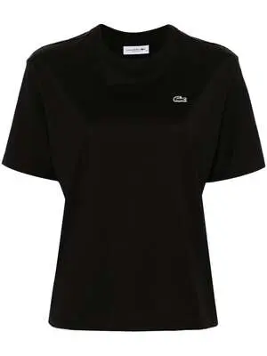 Lacoste Logo-patch Cotton T-shirt - Black