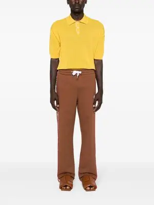Casablanca Logo-patch Organic Cotton Track Pants - Brown