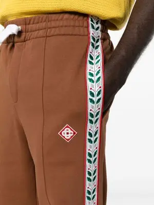 Casablanca Logo-patch Organic Cotton Track Pants - Brown