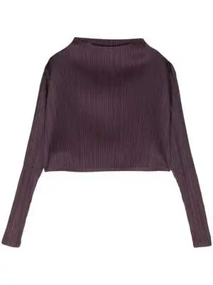 Issey Miyake January Pleated Cropped Top