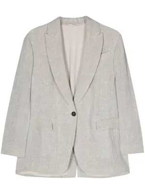 Brunello Cucinelli Intertwined Linen-blend Blazer