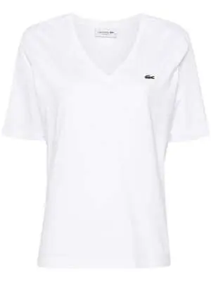 Lacoste Logo-embroidered Cotton T-shirt - White