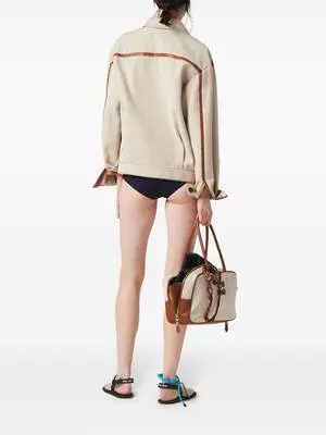 Miu Miu Logo-embroidered Bikini Bottom - Blue