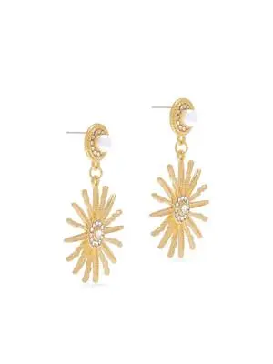 HZMER JEWELLERY Embellished Sun-motif Drop Earrings