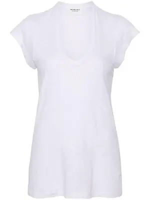 MARANT ETOILE Zankou Linen T-shirt - White