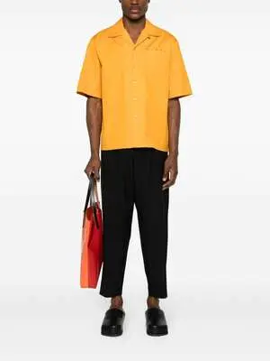 Marni Logo-print Poplin Shirt - Orange