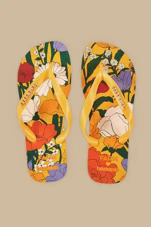 Farm Rio Bucolic Floral Havaianas Sandals - Bucolic Floral Yellow