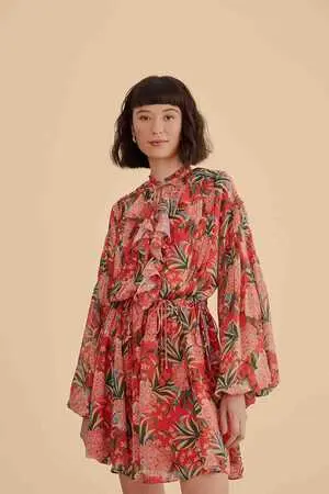 Farm Rio Pineapple Bloom Mini Dress