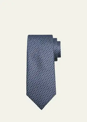 Brioni Brioni Silk Micro-Geometric Neck Tie - Yellow Gre