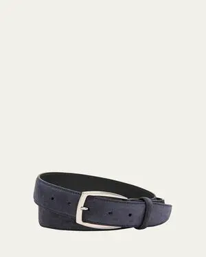 Brioni Brioni Calf Suede Belt Midnight Blue/black