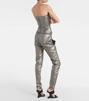 Rick Owens Metallic Denim Leggings