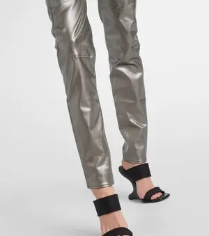 Rick Owens Metallic Denim Leggings