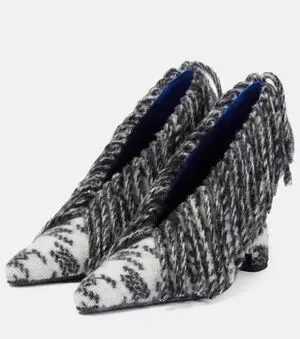 Burberry Sweep 100 Fringed Wool Pumps