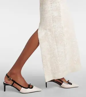 ROGER VIVIER Patent Leather Slingback Pumps - White