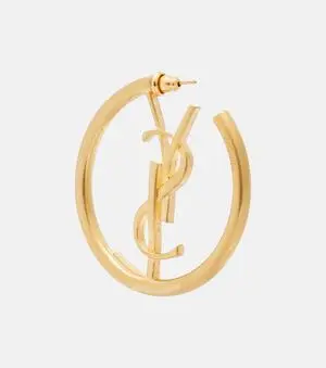 Saint Laurent Cassandre Hoop Earrings - Gold