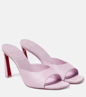 CHRISTIAN LOUBOUTIN Condora Leather Mules - Purple