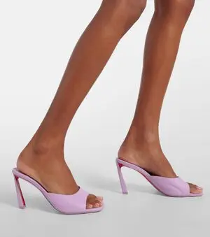 CHRISTIAN LOUBOUTIN Condora Leather Mules - Purple