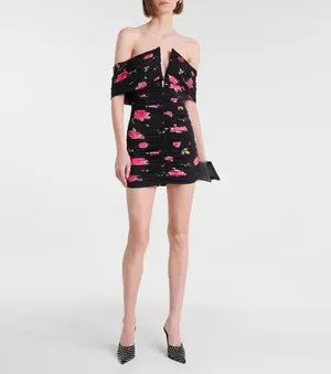 Magda Butrym Off-shoulder Floral Minidress