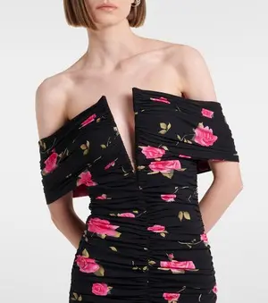 Magda Butrym Off-shoulder Floral Minidress