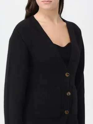 Khaite Ribbed V-neck Cardigan With Pockets - Black