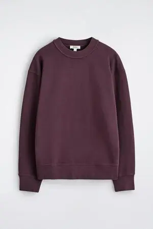 Cos Relaxed Washed-cotton Sweatshirt - Red