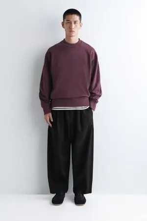 Cos Relaxed Washed-cotton Sweatshirt - Red