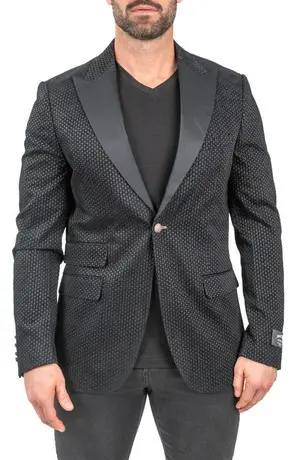 MACEOO Interrupted One-button Sport Coat - Black