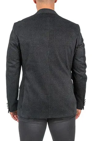 MACEOO Interrupted One-button Sport Coat - Black
