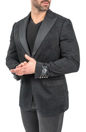 MACEOO Interrupted One-button Sport Coat - Black