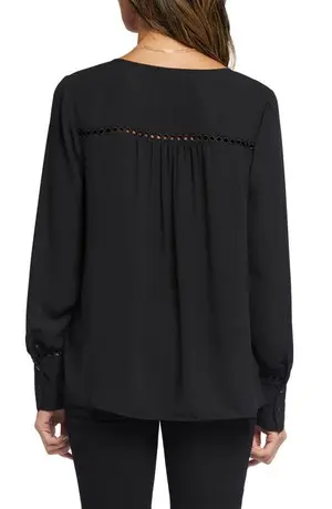 NYDJ Liliana Lace Inset Peasant Top