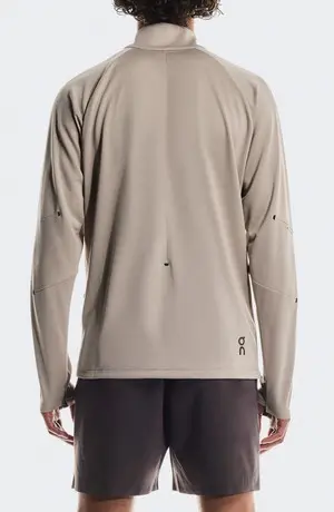On Climate Knit Quarter Zip Running Top - Desert