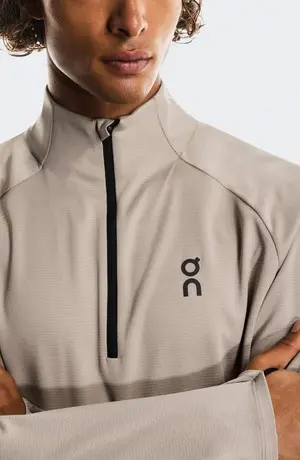 On Climate Knit Quarter Zip Running Top - Desert