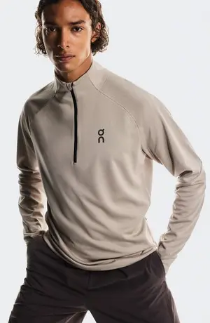 On Climate Knit Quarter Zip Running Top - Desert