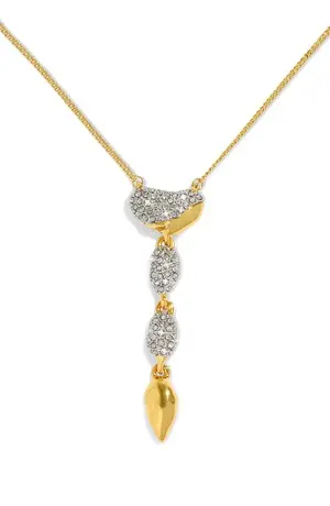 Alexis Bittar Alexis Bittar Crumpled Drop Earrings Gold Crystals