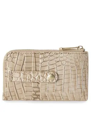 Brahmin Lennon Croc Embossed Leather Card Case