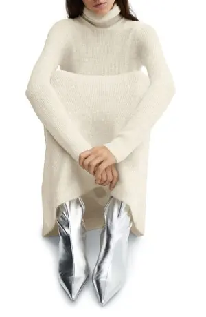 Mango Turtleneck Long Sleeve Sweater Dress