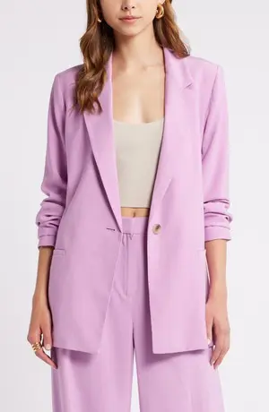 OPEN EDIT Relaxed Fit Blazer - Pink Gale