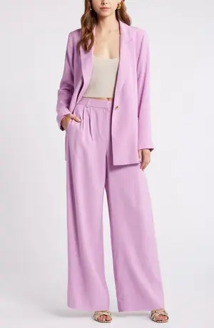 OPEN EDIT Relaxed Fit Blazer - Pink Gale