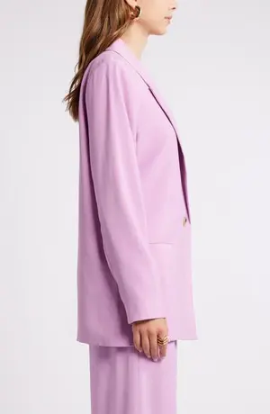 OPEN EDIT Relaxed Fit Blazer - Pink Gale