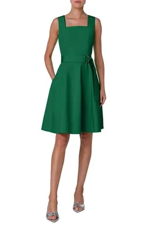 Akris Belted Fit & Flare Dress